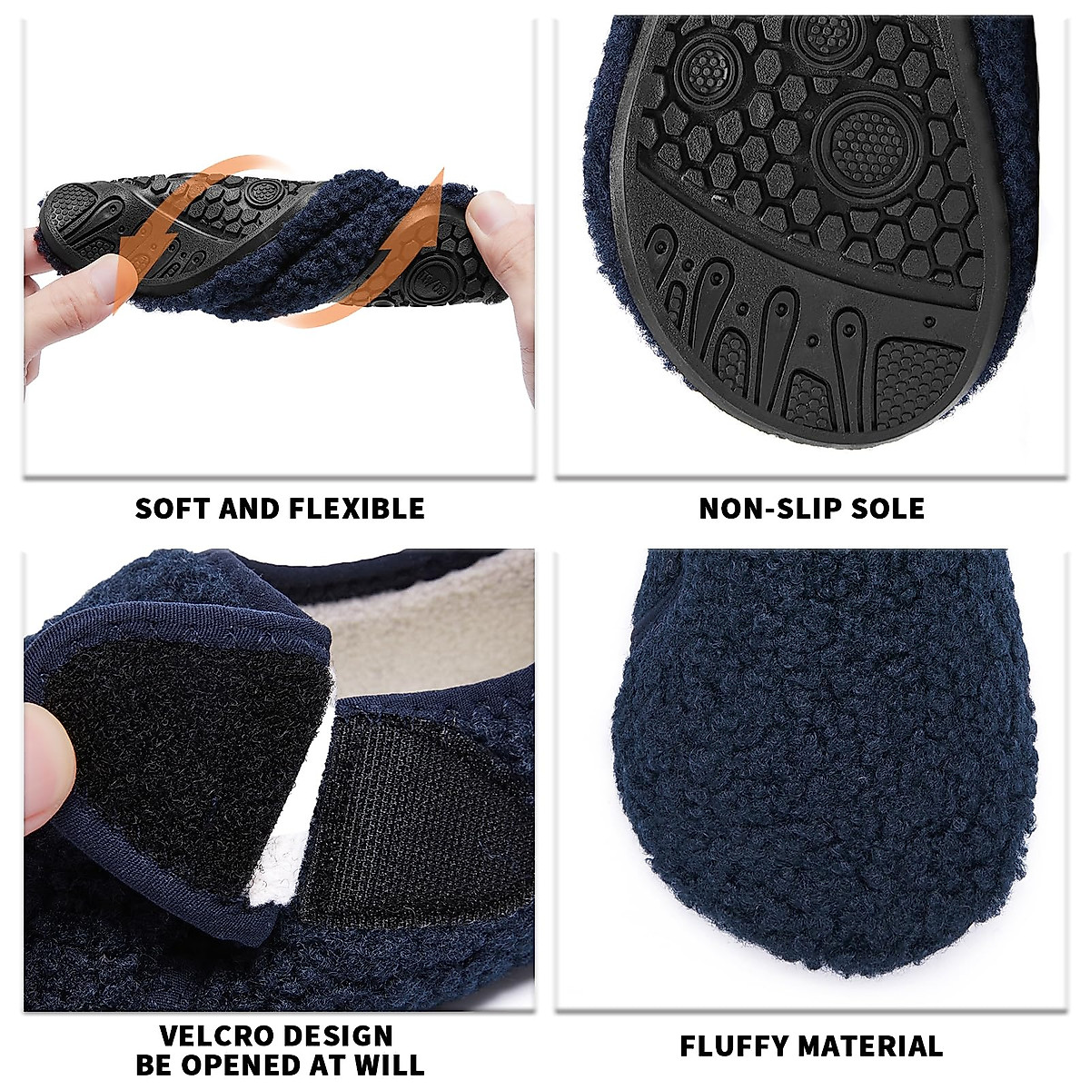 Limberun Toddler Kids Slippers for Gilrs Boys Toddler House Shoes Non-slip Toddler Indoor Shoes Warm Comfortable Non-slip Light-Weight Shoes Blue11.5-12.5