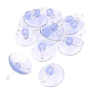 PVC Plastic Suction Cup Hook 40mm 12 Pcs Clear Blue