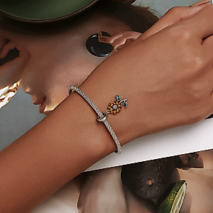 Manhe Charms Sunflower Charms Sterling Silver Charms fit Pandora Charms Bracelet,You are My Sunshine Charms Pendant Necklaces Jewelry Gifts for Women Girls Mom Wife