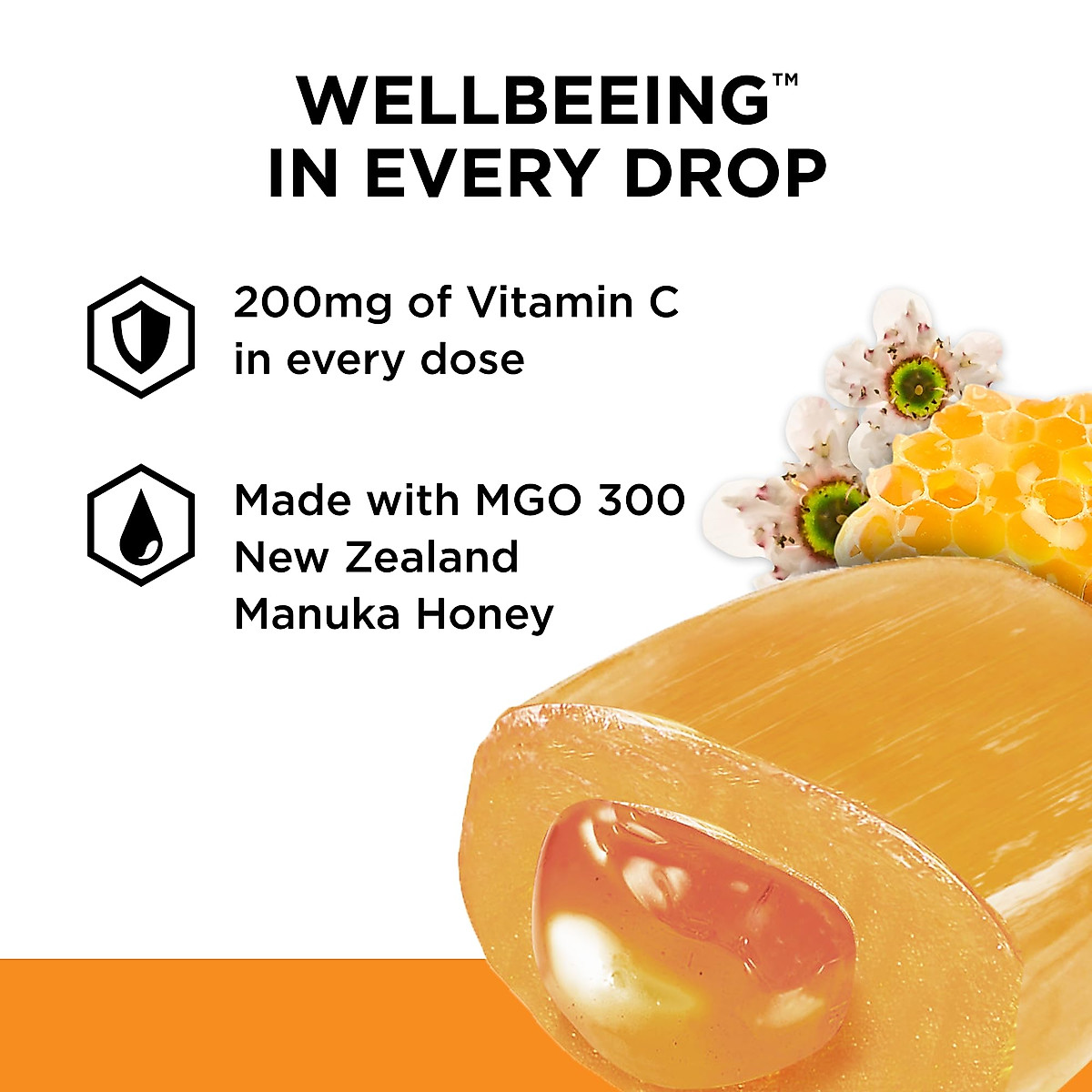 Manuka Doctor Cough Drops, Manuka Middles, 30 Count Honey Filled Lozenges with Vitamin C and Ginger to Help Support the Immune System, Soothing for Dry, Sore Throat, 4.7 oz