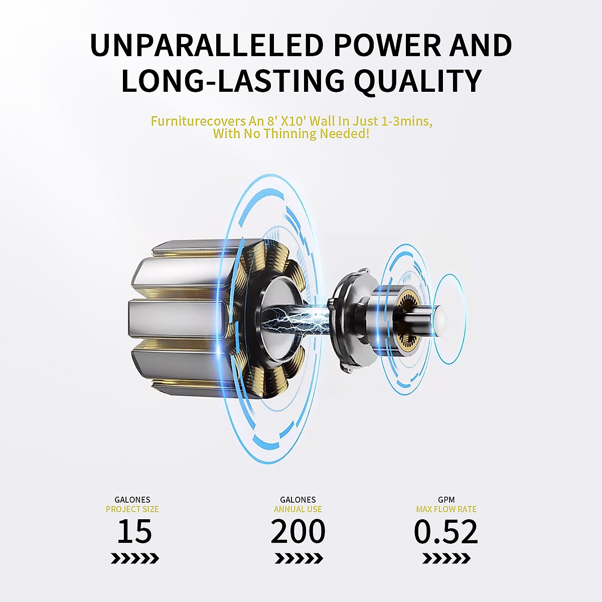 DOTOOL Airless Paint Sprayer,3300PSI High Efficiency Paint Sprayer Gun,Thinning-Free,with Extension Pole Other Accessories,for Home Interior & House Exterior DIY Painting Projects.