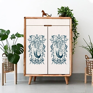 GLOBLELAND 3 Sheets Mermaid Transfer Stickers 6x12inch Sea Wave Rub on Decor Transfers Sticker Decals for Furniture Cabinet Wood Door DIY Craft