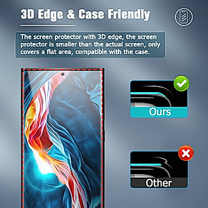 [2+2 Pack] Galaxy S22 Ultra Glass Screen Protector and Camera Lens Protector, 9H Tempered Glass, Fingerprint Unlock, HD Clear, Case Friendly for Samsung Galaxy S22 Ultra Screen Protector (6.8 Inch)