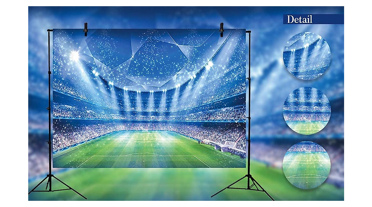 Soccer Field Backdrop for Parties and Photos 8x6FT