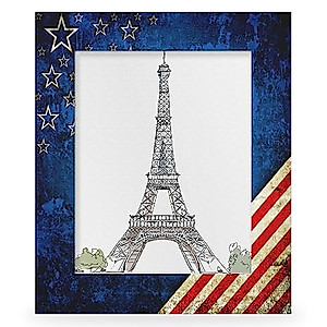 POFATO Art Vintage American Flag 8x10 Picture Frame Wood Photo Frame for Tabletop Display Wall Mount Picture Frame Display 8 x 10 Inch Photo Wall Decor Home Gift Frames