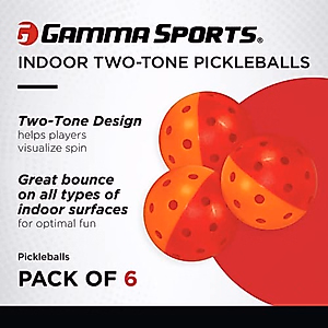 GAMMA Two Tone Recreation Training Outdoor Pickleball 6/Pk