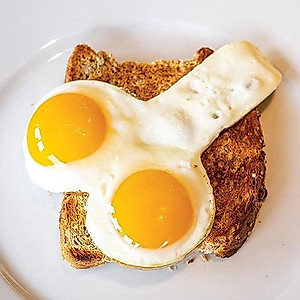 Black Funny Egg Fryer, Stainless Steel Egg Pancake Cooking Tool Non-Stick Kitchen DIY Egg Fried Mould with Handle for Muffins Patties, for Valentine's Day Egg Poachers