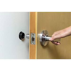 Rubber Door Stopper Bumpers (Pack of 4) Black - Made in USA - Self-Adhesive Wall Protectors. Prevent Damage to Walls from Door Knobs Handles, Guard and Shield