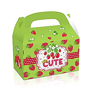 NA 12 Packs Fruit Strawberry Party Favor Treat Boxes Goodies Boxes Party Time Gift Boxes for Birthday Party Decration Supplies