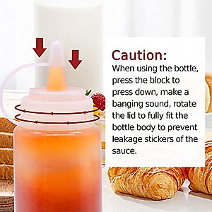 Hajoyful Squeeze Bottle Condiment Squeeze Bottles Plastic ketchup Squeeze Squirt bottle For Sauce,BBQ, Dressing, Paint, Workshop, Pancake Art Dispenser 8 pack 12 OZ