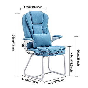 SAZDFY Waiting Room Guest Chair with Sled Base and Armrest,No Wheels Desk Chair Pu Leather Conference Room Chairs, Modern Office Chair Heavy Duty Reception Chair(53x48x109cm(21x19x43in), Black1)