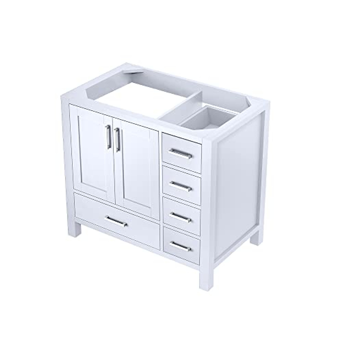 Lexora Jacques 36 in. W x 22 in. D Left Offset White Bath Vanity