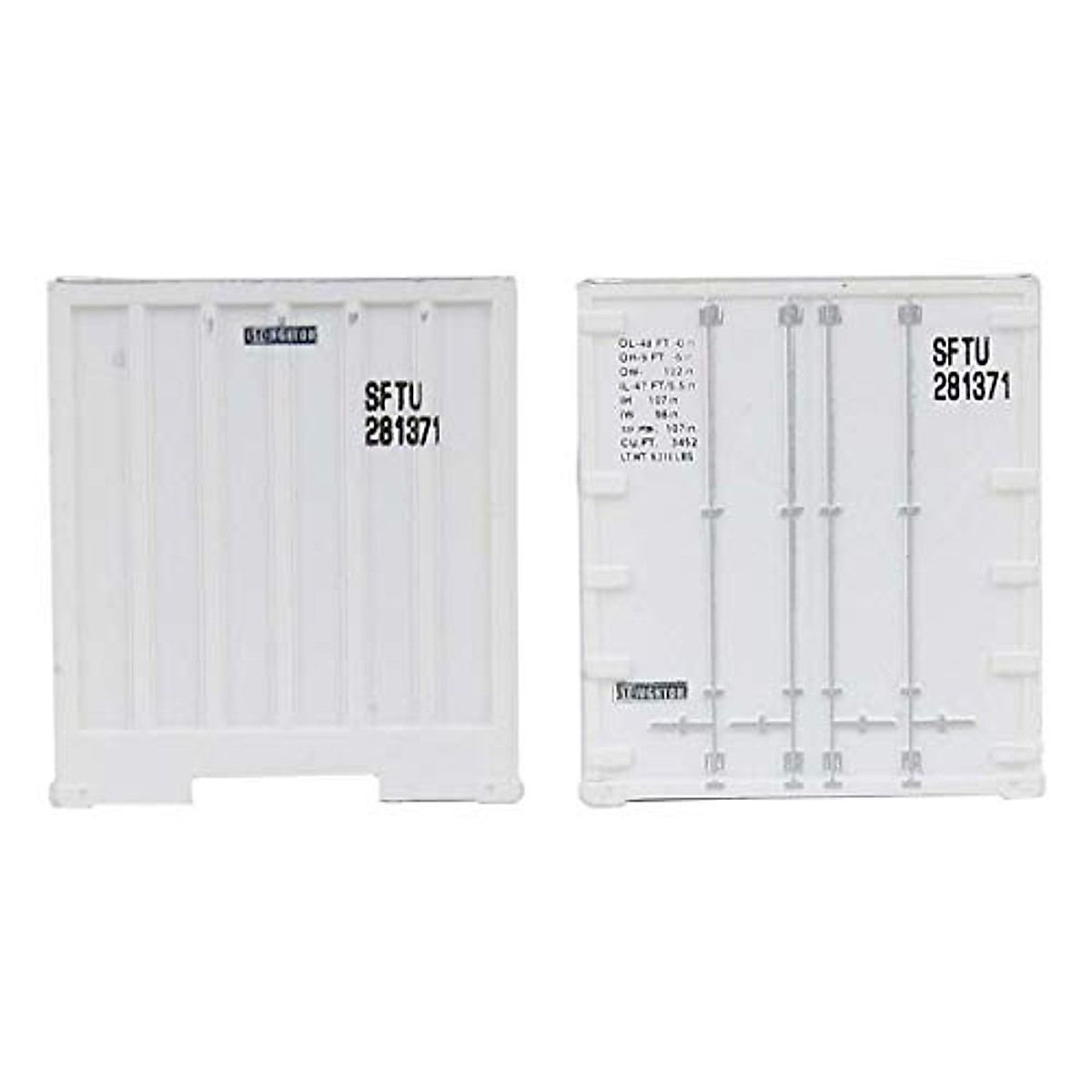 Walthers SceneMaster N Scale Model of Santa Fe (White, Blue) 48' Ribbed Side Container