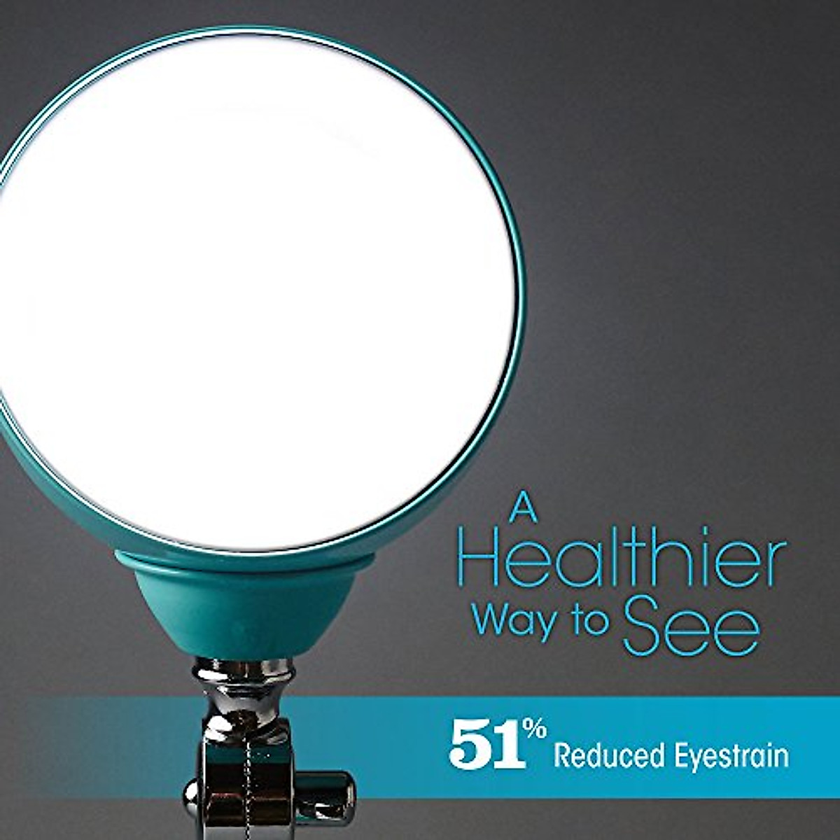 OttLite Revive LED Desk Lamp with ClearSun LED Technology, Turquoise – 3 Brightness Settings, Touch Activated Controls, USB Charging Port & 3 Adjustable Knobs for Precise Lighting - Great for Reading