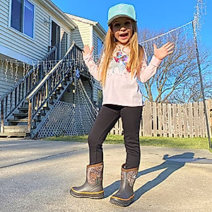 8 Fans Kids Neoprene Boots,Waterproof Neoprene Hunting & Fishing Camo Muck Mud Boots for Toddlers Boys & Girls Size 3