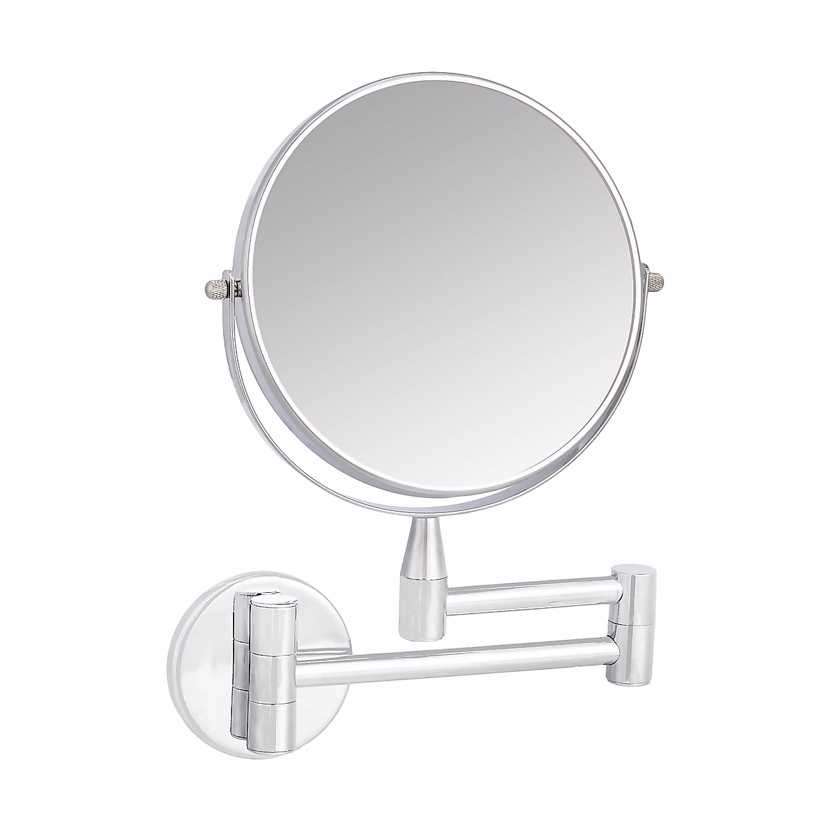 Amazon Basics Wall-Mounted Vanity Mirror - 1X/5X Magnification, Chrome