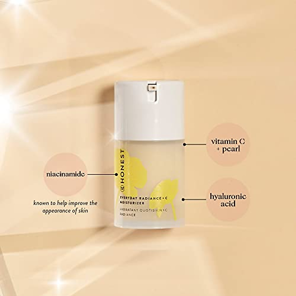 Honest Beauty Everyday Radiance Vitamin C Moisturizer | Improves Skin Tone | Vitamin C, Niacinamide, Pearl | EWG Verified, Vegan + Cruelty Free | 1.7 fl oz