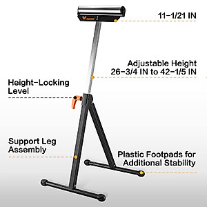 WORKESS Roller Support Stand 132 Lbs Load Capacity, Twin Pack WK-RS004T