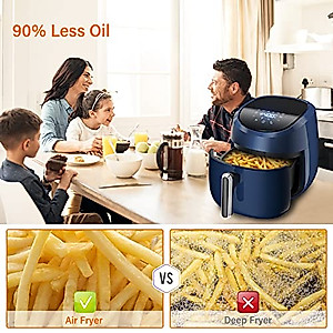 VILIWIN 4.5 QT, Digital Cooker 8 Preset Menus 1400W Hot air fryer 90% Oilless Navy Blue