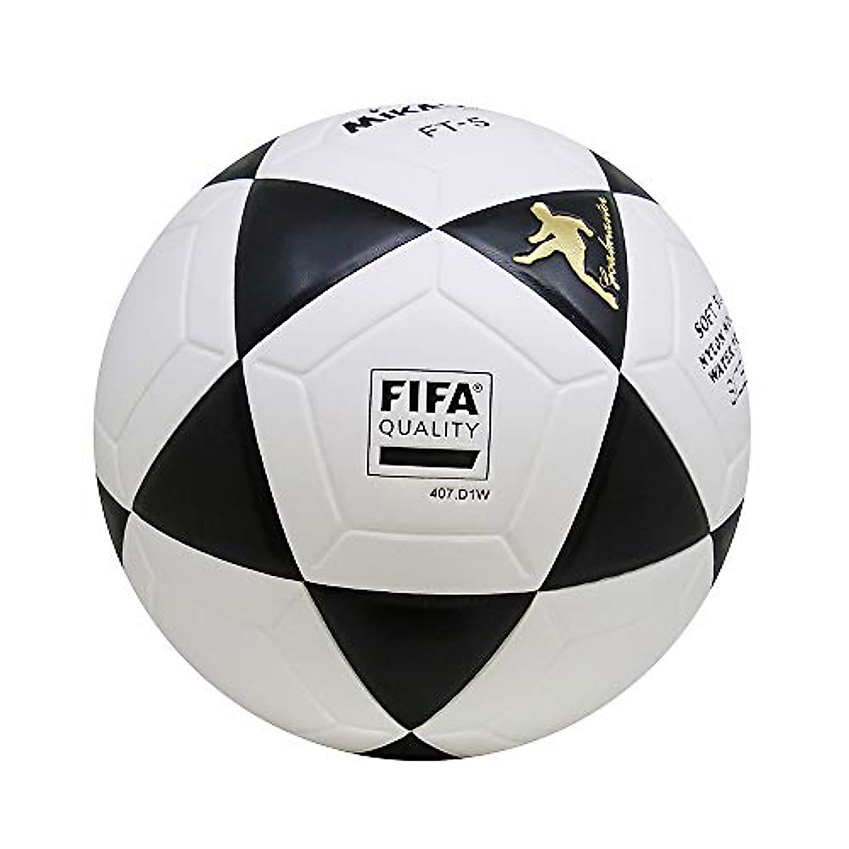 MIKASA Ball Pro 5 Ft-Foot-Volleyball, Black/White, 5–1301