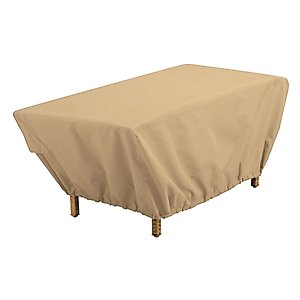 Classic Accessories Terrazzo Water-Resistant 48 Inch Rectangular Patio Coffee Table Cover, outdoor coffee table cover