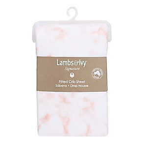 Lambs & Ivy Signature Rose Marble Organic Cotton Fitted Crib Sheet
