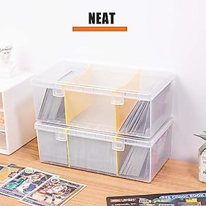 400 Count Plastic Trading Card Storage Box with Dividers, Baseball Card Storage Box, Sports Cards Holder Organizer - 1 PACK