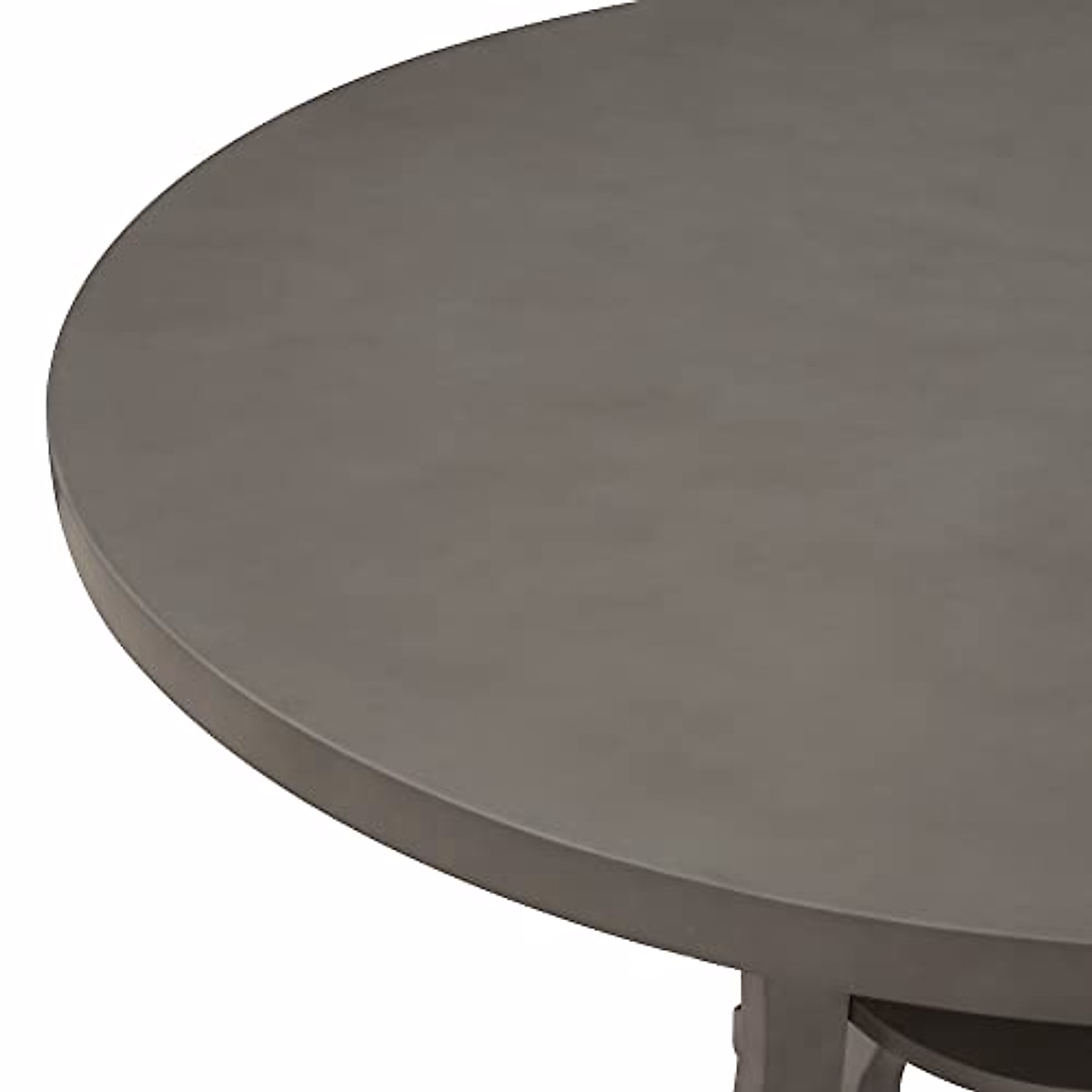 Goozio 5-Piece Round Dining Table and 4 Fabric Chairs with Special-Shaped Table Legs and Storage Shelf,Gray