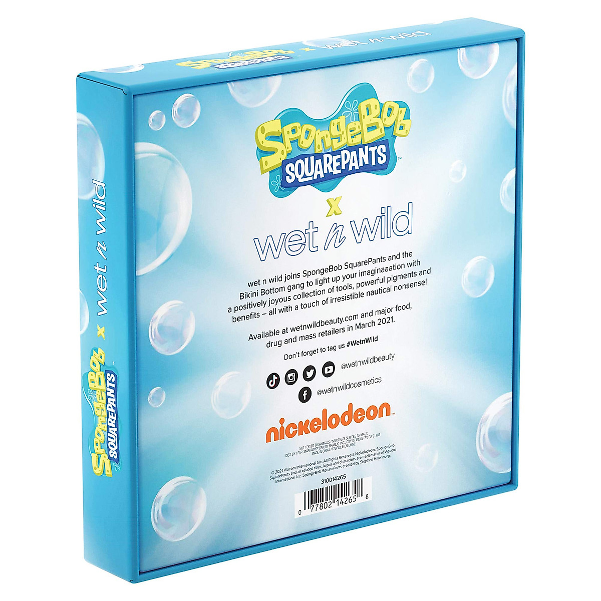 wet n wild SpongeBob Squarepants Makeup Collection PR Box - Makeup Set with Versatile Brushes, Unique Sponges,Vibrant Buildable & Blendable Palettes, Cruelty-Free & Vegan