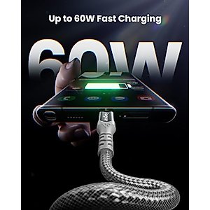 Fasgear Coiled USB C Keyboard Cable, 1.8m Type C to Type C Keyboard Cable with Metal Aviation Connector, 60W Fast Charging, Designed for USB-C Mechanical/Custom/DIY/Gaming Keyboard(Grey)