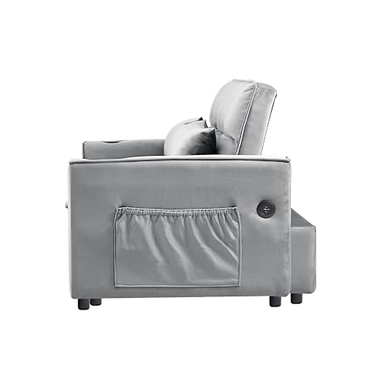 ERYE Oversized Loveseat Sofa Convertible Full Size Sleeper Sofabed,Love Seat Pull Out Sleep Couch Bed with Cupholders,USB Charging Ports and Storage Pockets for Home Apartment Office Living Room