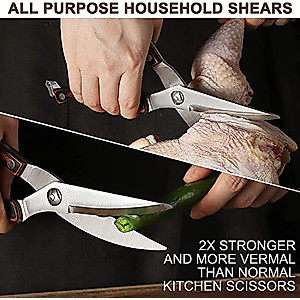 Aroma House 8-Piece Chef Cleaver Knife Set with Block,Professional Kitchen Knife Set, High Carbon German Stainless Steel Kitchen Knife with Ergonomic Handle for Home,Kitchen & Restaurant.