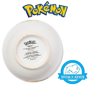 Silver Buffalo Pokemon Pikachu Ceramic Ramen Noodle Rice Bowl with Chopsticks, Microwave Safe, 20 Ounces