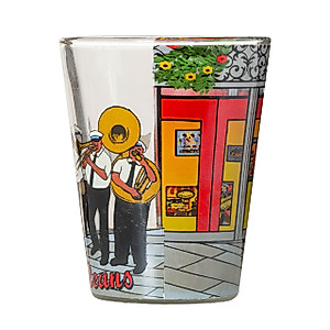 Artisan Owl New Orleans Jazz Brass Band Full Wrap Souvenir Shot Glass