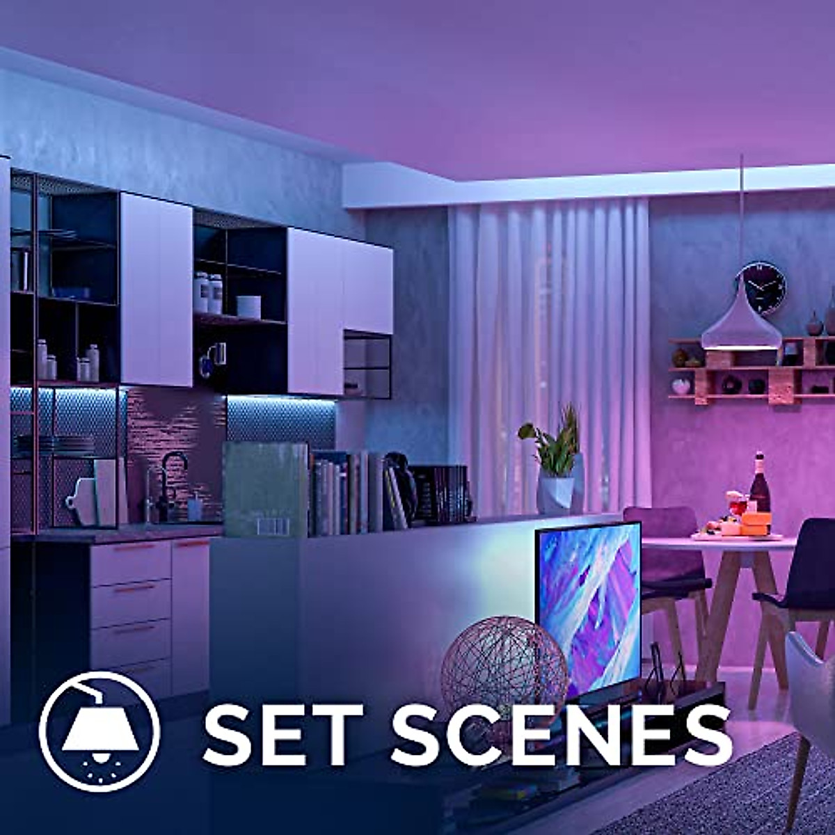 Satco Starfish S11263 WiFi Smart LED 6 Foot Color Changing Indoor Tape Light Strip, Works with Siri, Alexa, Google Assistant, SmartThings, 20 Watt, 120 Volt, 1600 Lumens