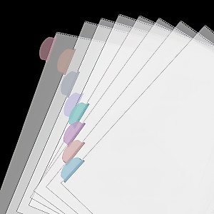 Mr. Pen- Clear Sheet Protectors with Binder Tabs, 8 Tabs, 2 Sets, Clear Binder Sheet Protectors, Clear Plastic Dividers for 3 Ring Binder, Insertable Index Page Divider Multicolor Tabs