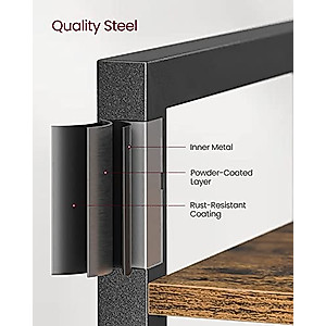 VASAGLE 6-Tier Tall Bookshelf, Narrow Bookcase with Steel Frame, Skinny Book Shelf for Living Room, Home Office, Study, 11.8 x 15.7 x 73.8 Inches, Industrial Style, Rustic Brown and Black ULLS101B01