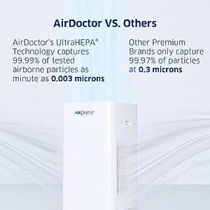AIRDOCTOR AD5500i SMART HEPA Air Purifier for Extra Large Spaces & Open Concepts with UltraHEPA, Carbon & VOC Filters - Captures particles 100x Smaller than HEPA Standard (AirDoctor 5500i Smart)