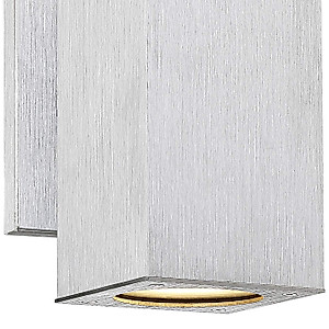 Clovis Modern Outdoor Wall Light Fixture LED Brushed Nickel Aluminum 8 1/4" Clear Glass Up Down for Exterior House Porch Patio Outside Deck Garage Yard Front Door Garden Home - Possini Euro Design