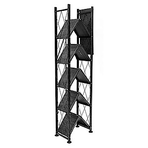 Origami RB-OTM-BLA Bookshelf, Stamped Shelving, Black