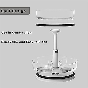 Lazy Susan Turntable Storage Organizer, Grey Transparent Border Anti-Slip Single Tier Lazy Susan 11.22" Spice Rack, 360 Degree Rotating Acrylic Cabinet Organizer for Kitchen Cosmetic Pantry Bathroom