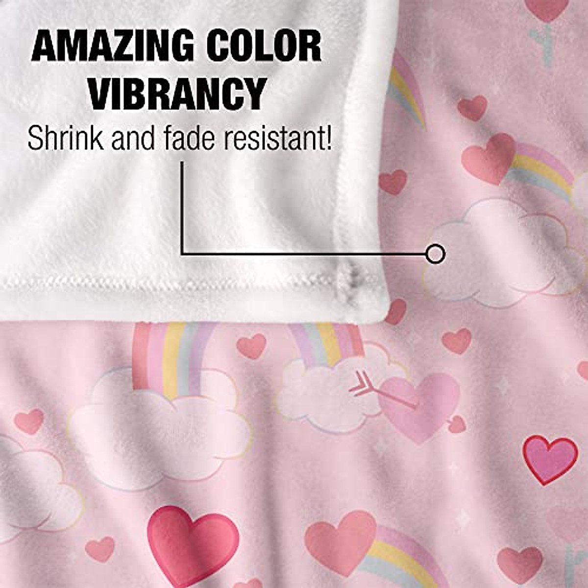 Care Bears Blanket, 36"x58" Care Bear Love Silky Touch Super Soft Throw Blanket