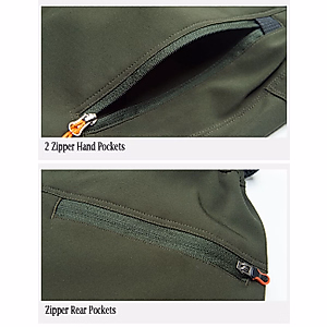 MAGCOMSEN Work Pants for Men Waterproof Stretch Softshell Hiking Pants Slim Fit for Summer Fishing Hunting Casual Green 34