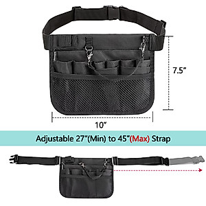 Damero Nurse Fanny Pouch, Nurse Waist Pack with Tape Holder, Nurse Waist Organizer Belt for Stethoscopes, Bandage Scissors and Other Medical Supplies, Black