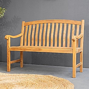 Cambridge Casual Outdoor Garden Bench for Patio Furniture, 4-Foot, Arie/Natural Teak
