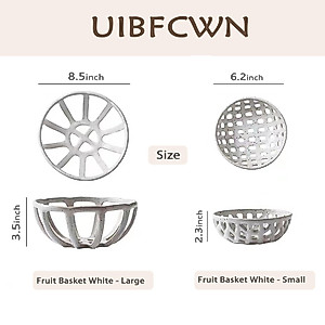 UIBFCWN Ceramic Fruit Bowl Set of 2, 8.5/6 inch Fruit Basket for Kitchen Counter, Large Fruit Bowls for Table Centerpiece, Fruit and Vegetable Holder, Decorative Fruit Bowl for Home Decor