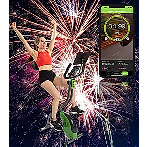 ShareVgo Bluetooth Smart Folding Semi Recumbent Magnetic Upright Exercise Bike with free APP for Indoor Bike Workout Log and Track, Backrest, Pulse Sensors and Tablet Holder - SXB1000