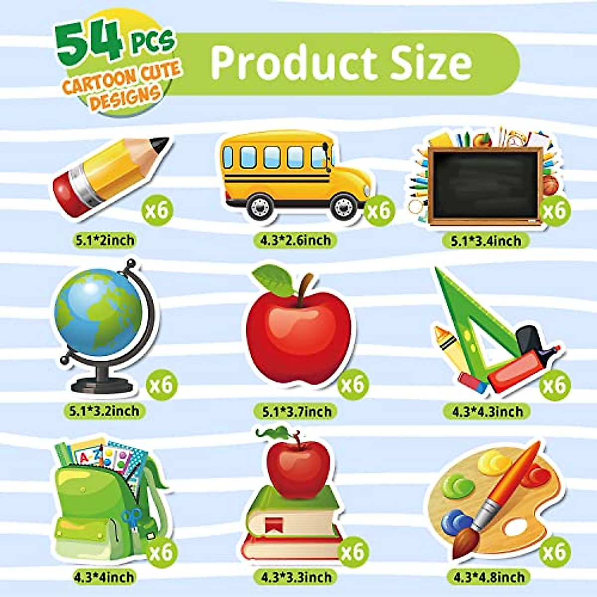 Lovhome 54-Piece Back to School Cutouts for Classrooms