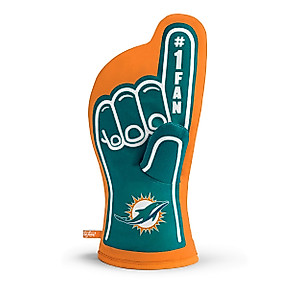 YouTheFan NFL Miami Dolphins #1 Oven Mitt Team Color, 13.25" x 6.5"
