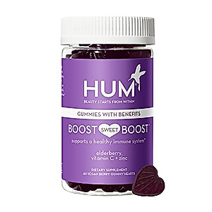 HUM Boost Sweet Boost - Immune Support Gummies with Vitamin C, Zinc & Elderberry - Elderberry Gummies for Immune System Support & General Wellness (60 Vegan Gummies)